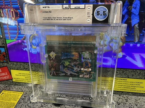 1991 Nintendo NES Action 52 Games Cheetahmen Graded WATA 5.5 Clear Cart ...