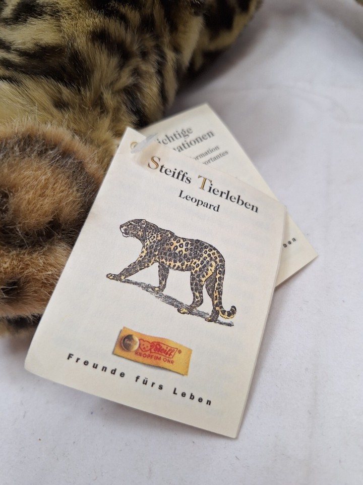 New ~20" Steiff Paddy Leopard Plush Large Cat Germany 1990s-2000s | eBay