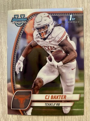 CJ Baxter 2024 1st Bowman Chrome U #42 Texas Longhorns RC Rookie Mint 🔥 ...