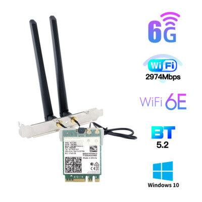 Wifi 6E WiFi Card M.2 Desktop Kit Intel AX210 M.2 Wireless Bluetooth 5. ...