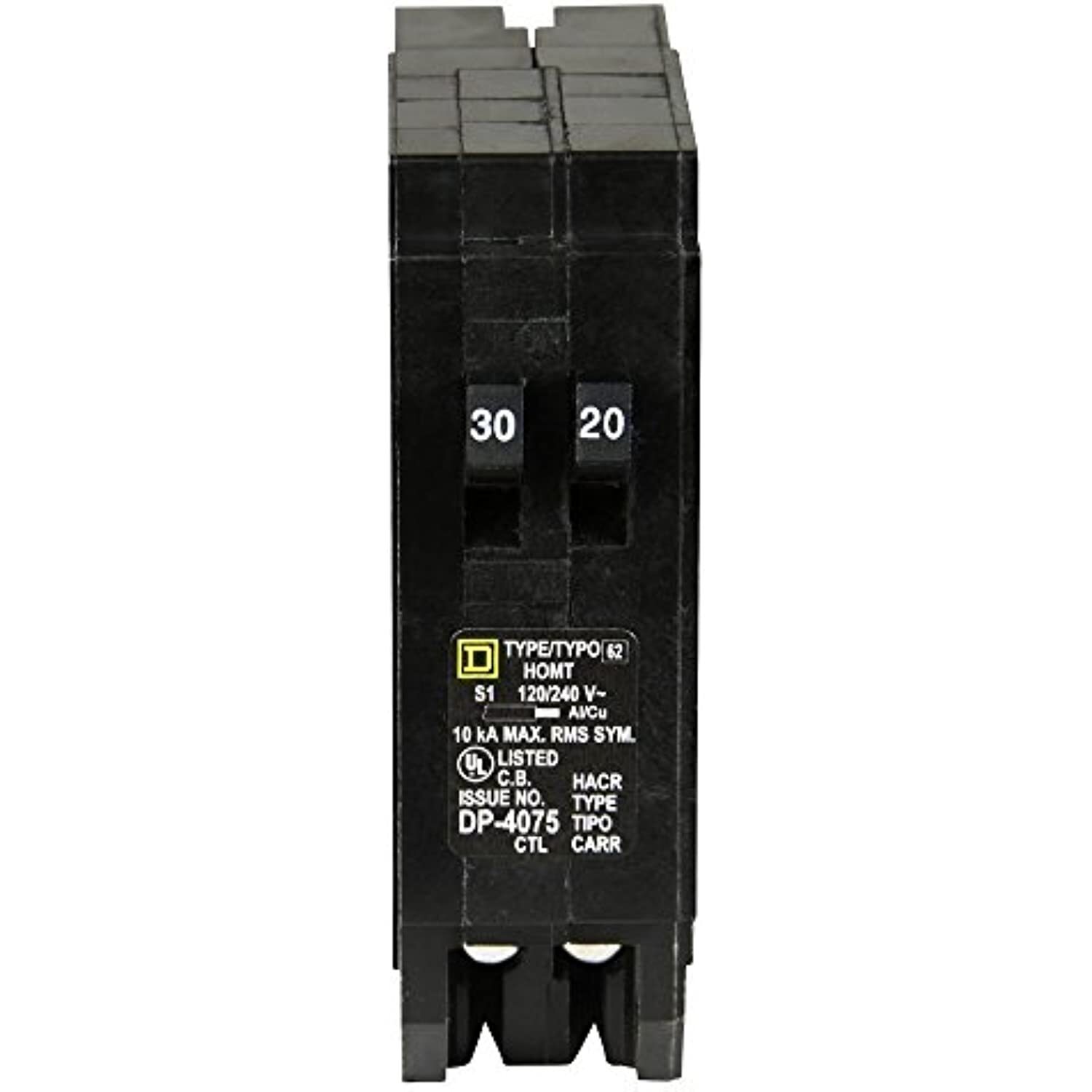 Square D - HOMT3020CP Homeline 1-30-Amp 1-20-Amp Single-Pole Tandem ...