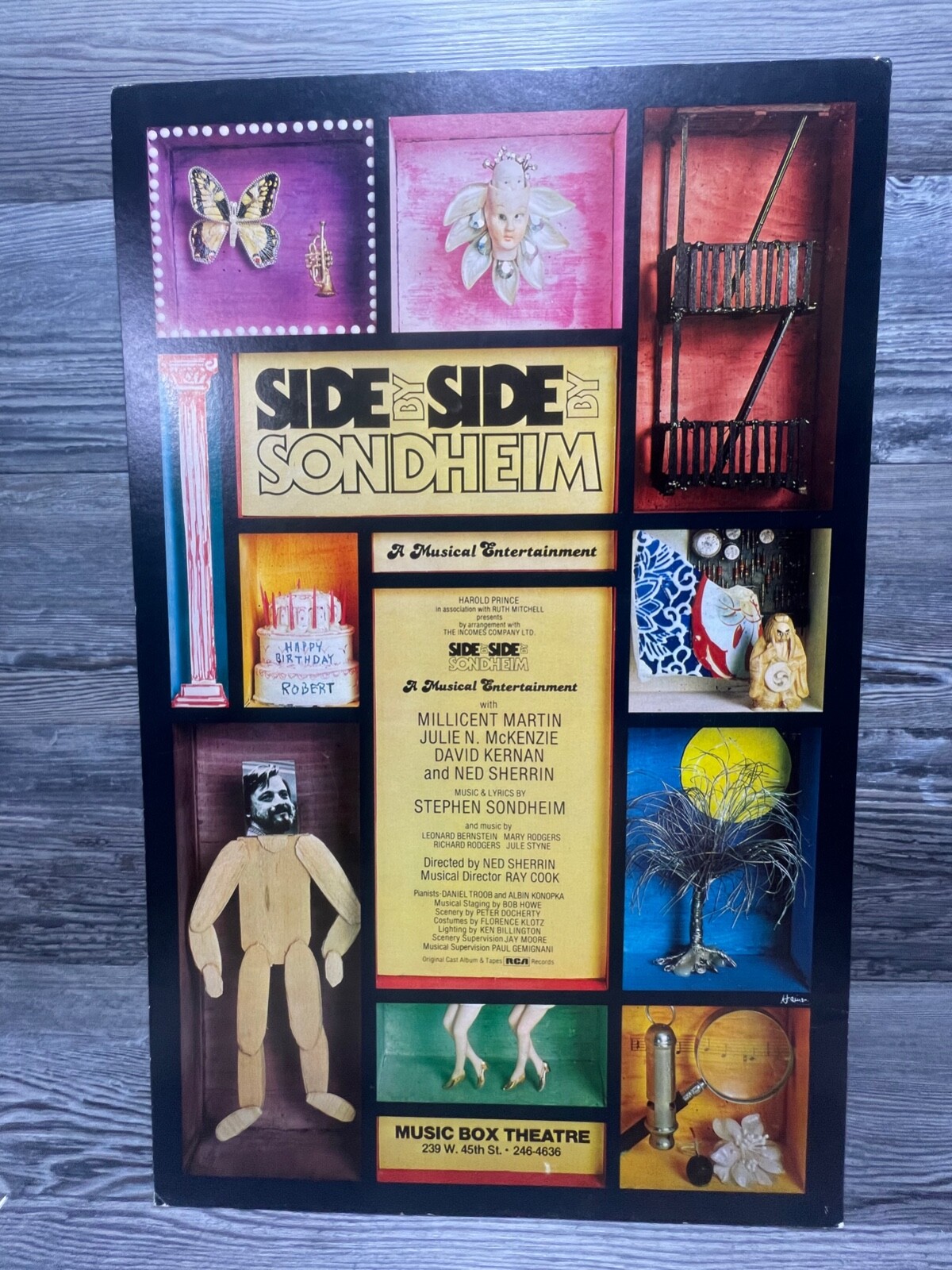 SIDE BY SIDE BY SONDHEIM AT MUSIC BOX THEATRE BROADWAY WINDOW CARD ...