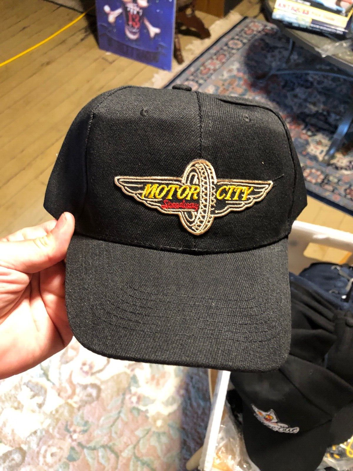 MOTOR CITY SPEEDWAY RACETRACK DETROIT Quality BLACK HAT BASEBALL CAP ...
