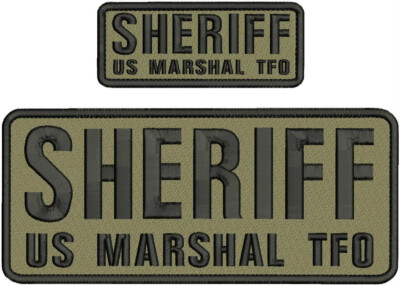 SHERIFF US MARSHAL TFO EMB PATCH 4X10 AND 2X5 HOOK ON BACKCOYOTE TAN ...