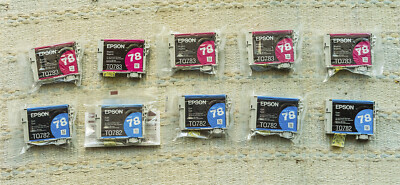 10 Epson 78 (T0782 & T0783) Cyan & Magenta Ink Cartridges GENUINE EPSON ...