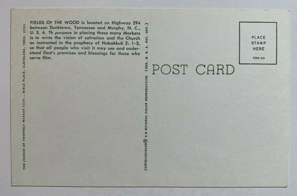 1969 NC Postcard Murphy Aerial View of Fields of the Wood North ...