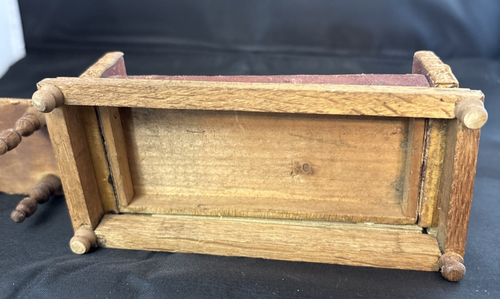 Antique German Wood Leather Sofa Chair Living Room Set Dollhouse ...