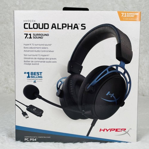 HyperX Cloud Alpha S Gaming Headset 7.1 Surround Sound Bass Slider Blue New | eBay