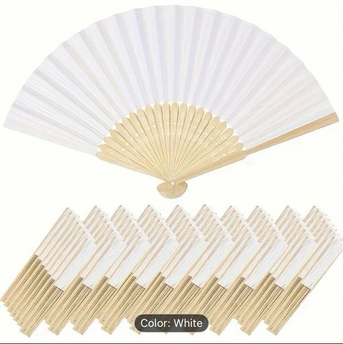 Vintage Floral Paper Paddle Fan Elegant Handheld Folding Fan for All ...