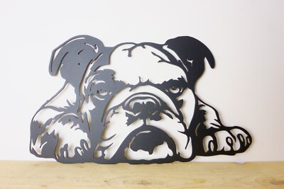 British Bulldog Metal Face Wall Art / Garden Sculpture | eBay UK