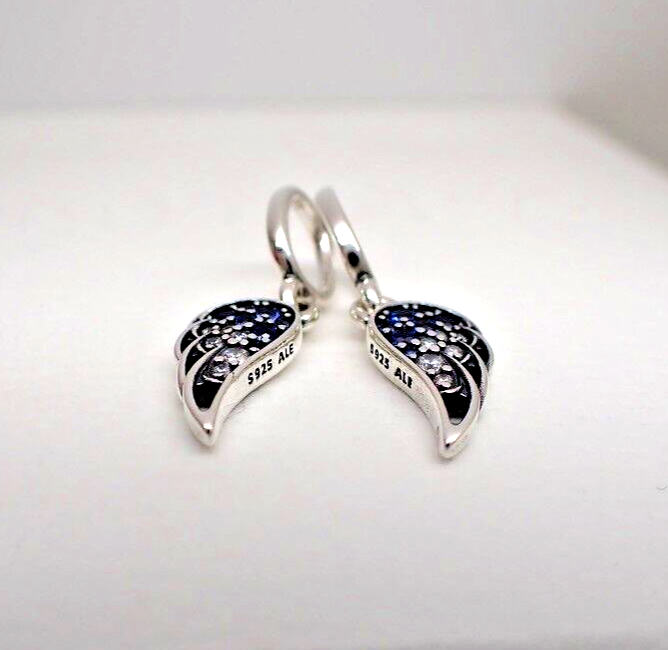 Authentic Pandora #792821C01 Sparkling Splittable Angel Wings Dangle ...