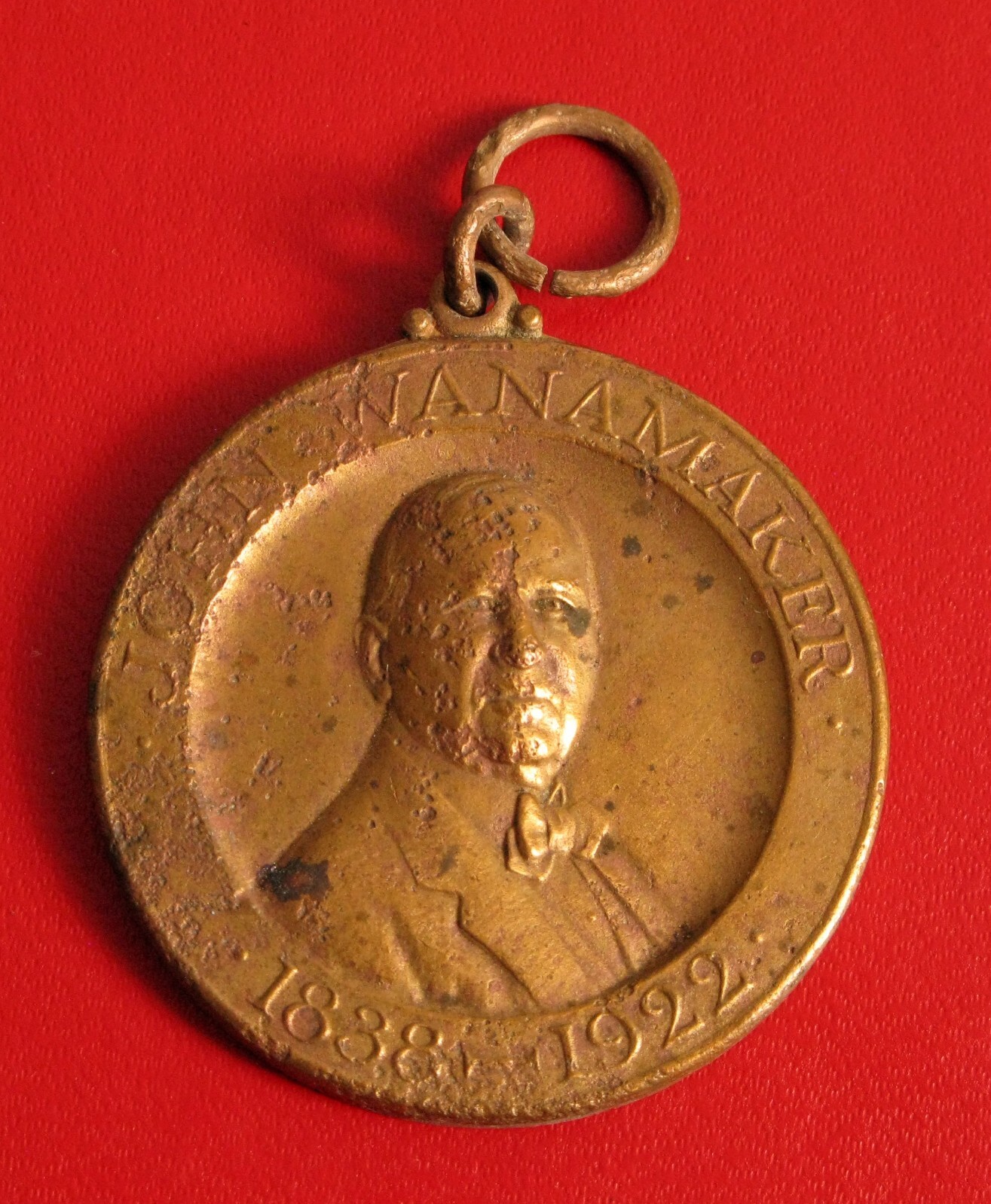 VINTAGE JOHN WANAMAKER QUOTE MEDAL TOKEN COIN PENDANT 1838 - 1922 RARE ...