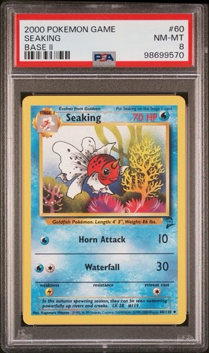 2000 Pokemon Base 2 # 60 Seaking PSA 8 Card NM-MINT! Trusted Seller ...