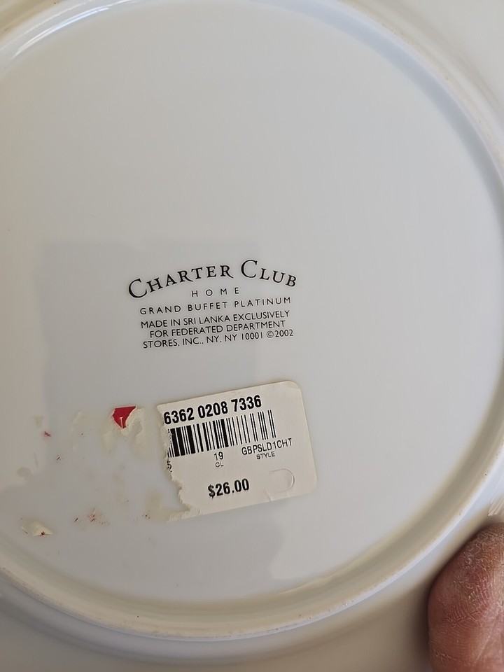 4 Grand Buffet Platinum Floral Chintz Accent Salad Plates by Charter ...