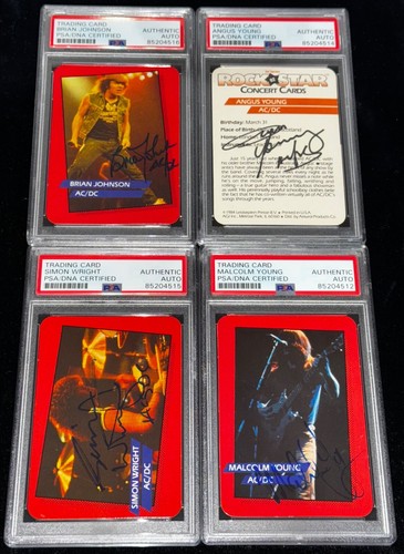 AC/DC band "Whole Set" Signed Autographed 1984 Rock Star Rookie Card RC ...