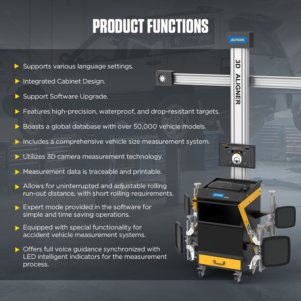 AUTOOL 3D Wheel Alignment Machine Fully Automatic Wheel Tire Aligner ...