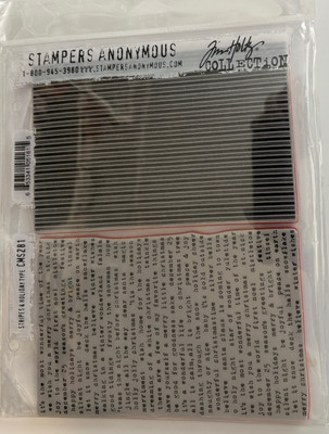 Tim Holtz Stampers 2 Red Rubber Stamps Christmas Stripes & Holiday Type ...