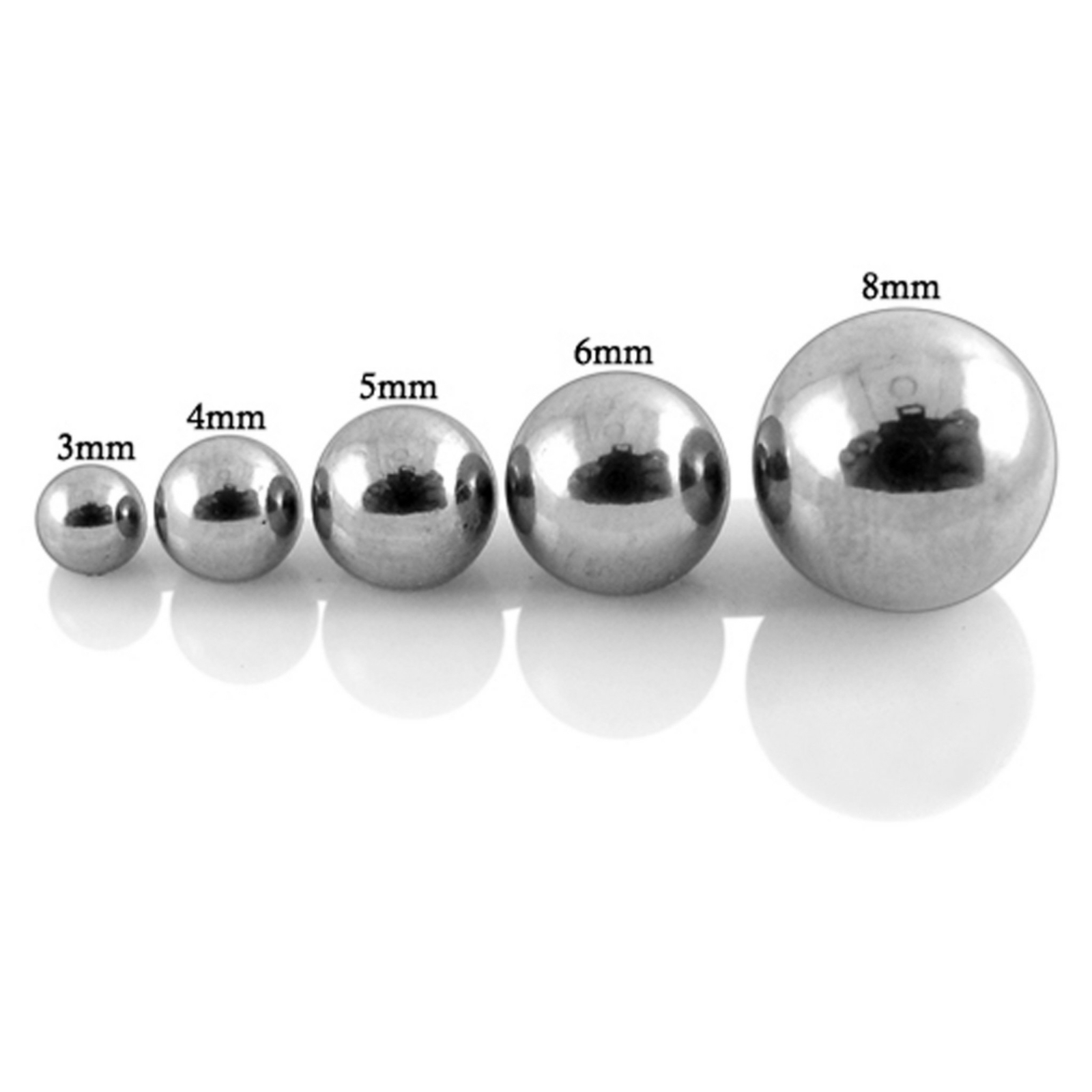 Threaded Balls 5 Spare Surgical Steel Body Piercing Barbell Parts Mix ...