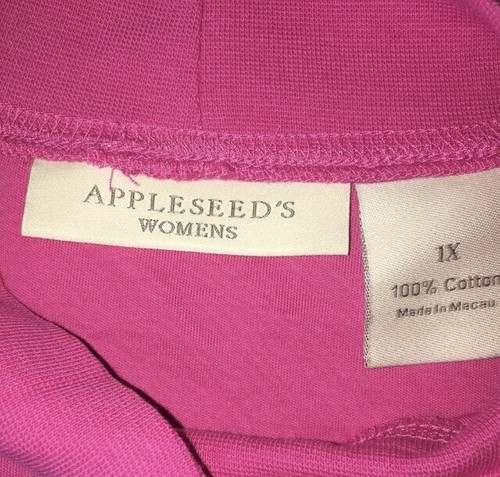 Appleseed’s Pink Long Sleeve Pullover Top Women’s Shirt NWOT Size 1X ...