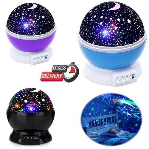 Rotating LED Galaxy Starry Night Light Projector Star Sky Moon Lamp ...