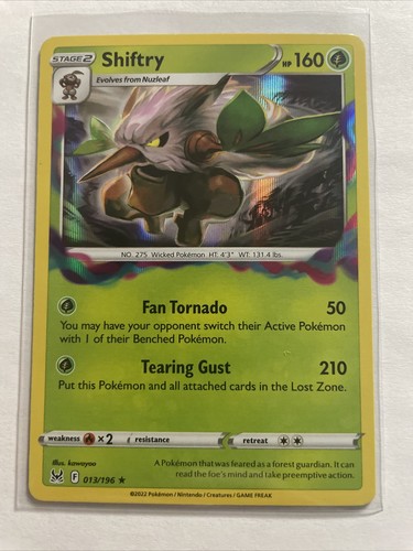 Shiftry 013/196 Holo Rare Lost Origins Pokemon Trading Card TCG| NM-MT ...