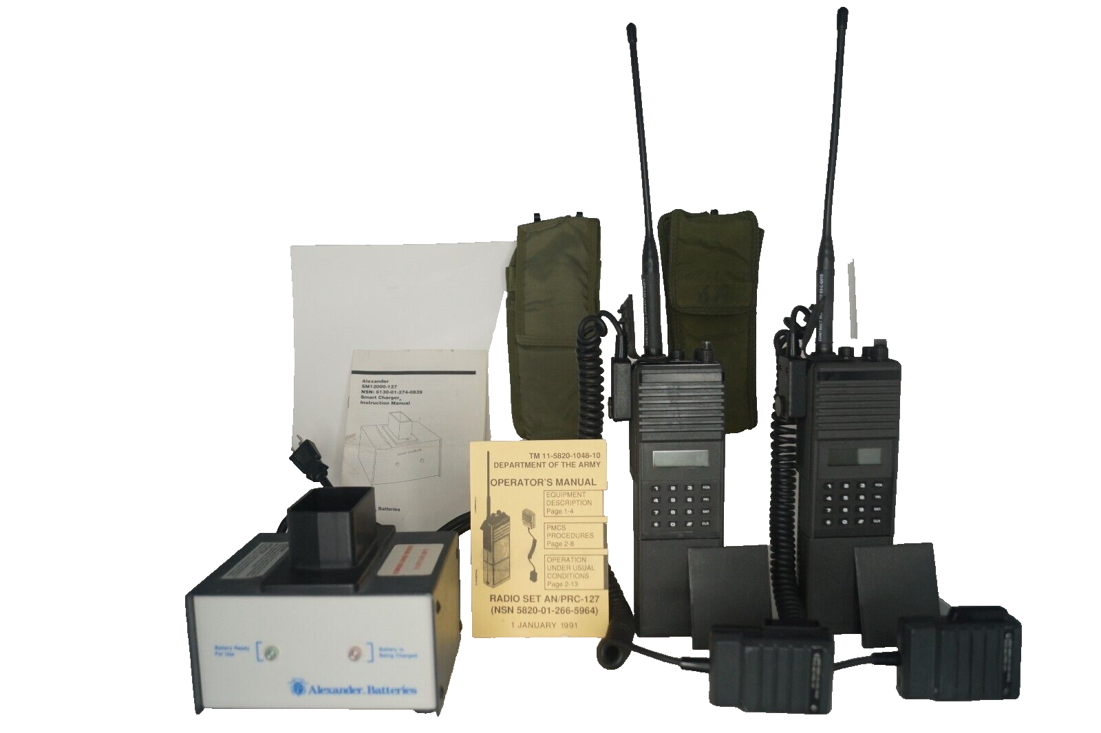 Complete Military Radio AN/PRC-127 Set - Includes Charger, Cases, and ...