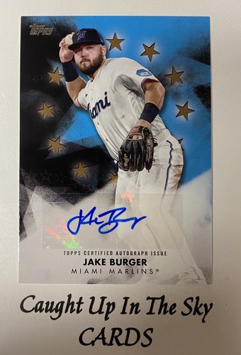 2024 Topps Series 1 Jake Burger Baseball Stars Gold Signed Autograph ...