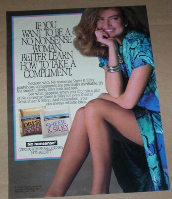 1987 print ad page -No Nonsense Sheer Silky Pantyhose SEXY Girl legs ...
