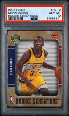 2007 Fleer Kevin Durant Rookie Sensations RC Rookie #RS-2 PSA 10 Gem ...