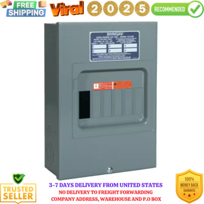 Indoor Main Lug Load Center 100 Amp Electrical Sub-Panel Box 6 Space 12 ...