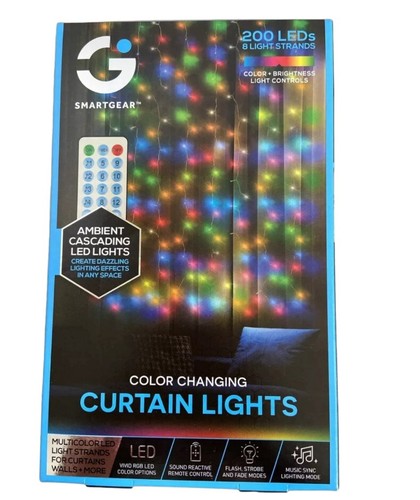 Smart Gear Color Changing Curtain Lights 200 LED's 7ft x 6.2ft *NEW ...