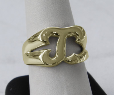 Very Classy Solid 14K Gold T Letter Name Initial Ring a True Beauty! | eBay