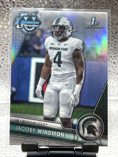 Jacoby Windmon Michigan State 2023 Bowman Chrome U Refractor #175 | eBay