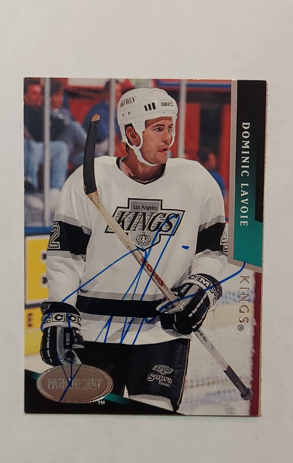 1993-94 Parkhurst #366 In Person Auto Dominic Lavoie Los Angeles Kings ...