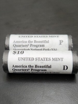 2014-P & D Shenandoah National Park Quarter U.S. Mint Wrapped Rolls BU ...