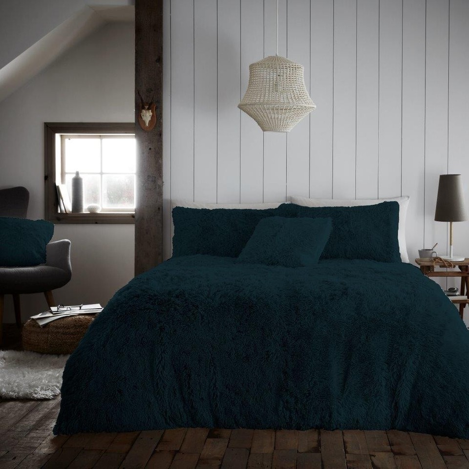 Snuggle Duvet Cover Set Super Soft Fluffy Quilt Sets Warm Cosy Winter ...