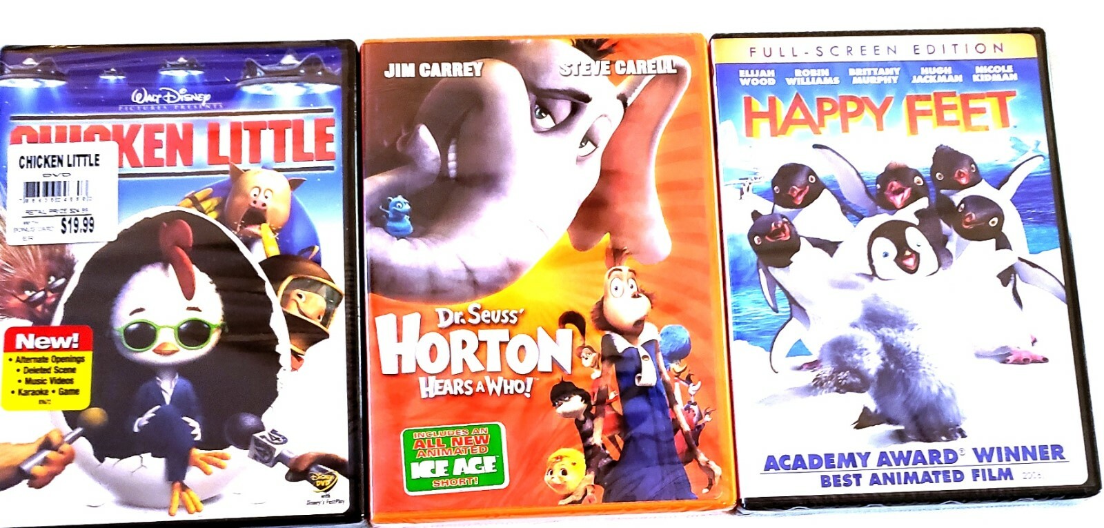 Dr. Seuss Horton Hears a Who / Chicken Little / Happy Feet DVDs ...