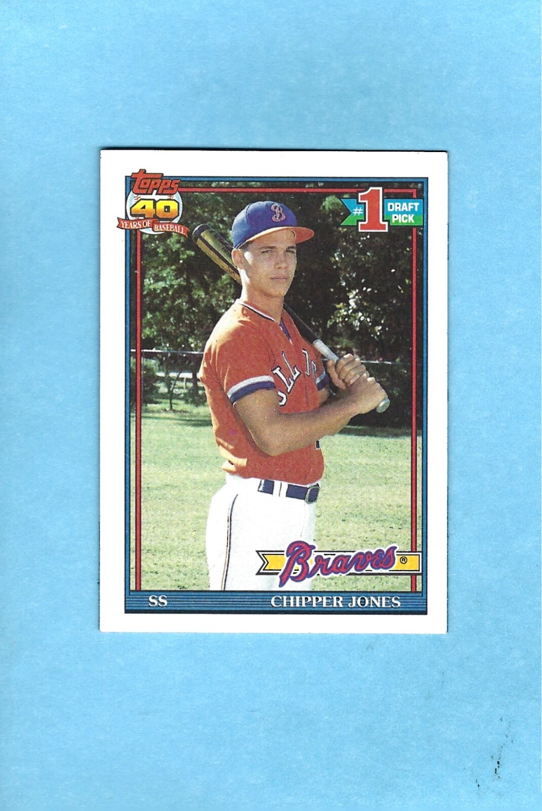 1991 Chipper Jones Topps 1st Round Pick #333 Rookie Card RC Braves Mint ...