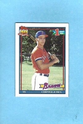 1991 Chipper Jones Topps 1st Round Pick #333 Rookie Card RC Braves Mint ...