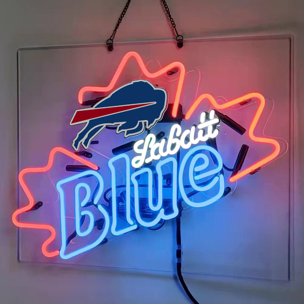 US STOCK Bufflo Bills Labatt Neon Light Sign 19"x15" Lamp Bar Cave ...