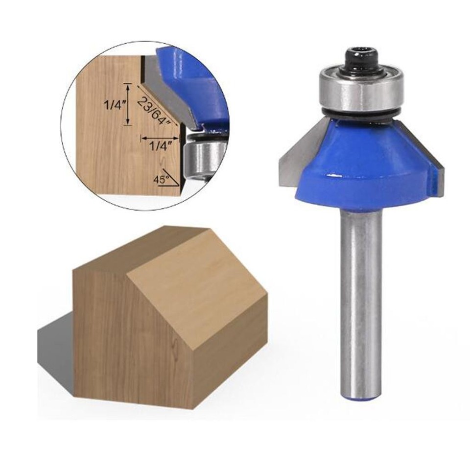 Carbide Chamfer Router 1/4 Shank Woodworking Router Wood Milling Cutter ...