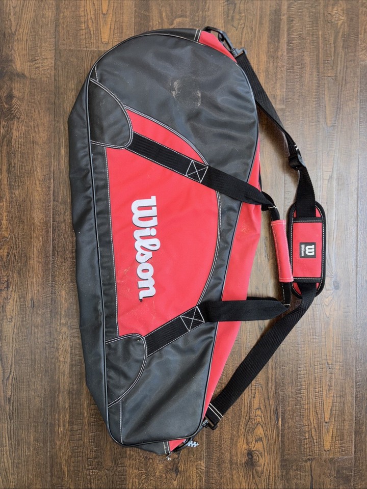 Wilson Tennis Racket Bag Holds 3 Red Black | eBay