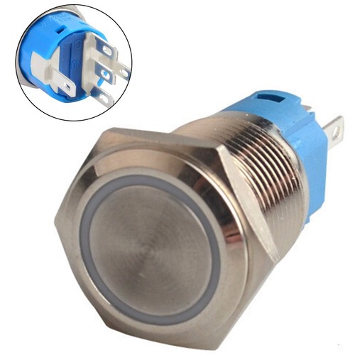 Latching Push Button Power Switch in Blue for Marine and Automotive Use ...