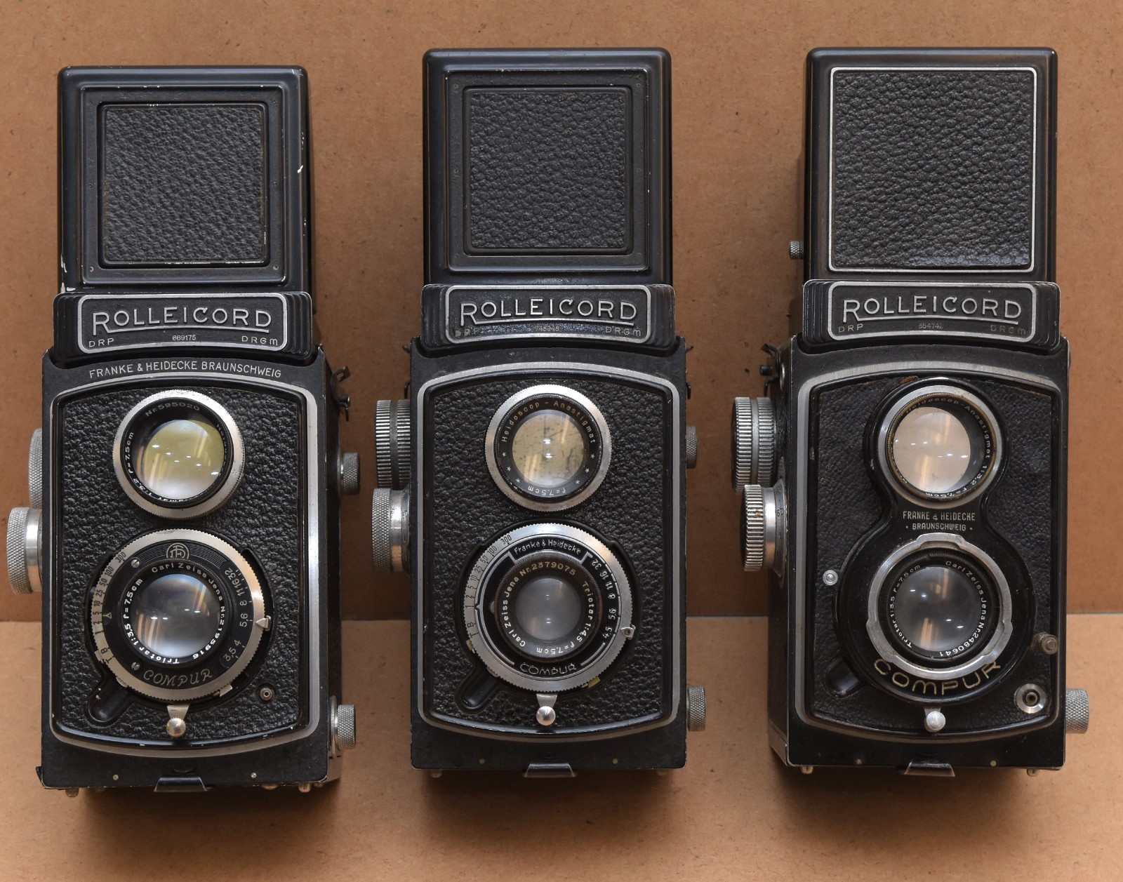 Three Rolleicord Model II (?) Cameras - Untested - Cloudy Lenses ...