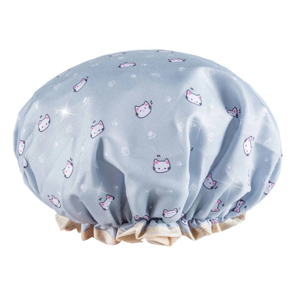 Reusable Shower Cap Double Layer Cap General Head Size Soft PVC ...