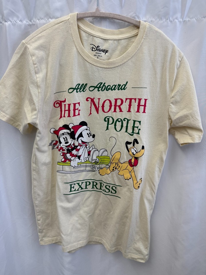Disney Mickey Minnie North Pole Express Christmas T-Shirt Small Holiday ...