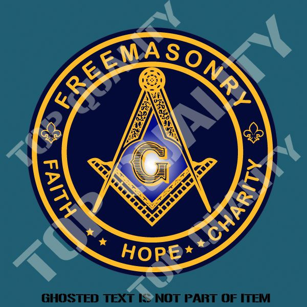 MASONIC FREEMASONRY DECAL STICKER WITH SQUARE AND COMPASS FREEMASON ...