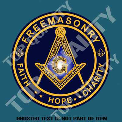 MASONIC FREEMASONRY DECAL STICKER WITH SQUARE AND COMPASS FREEMASON ...