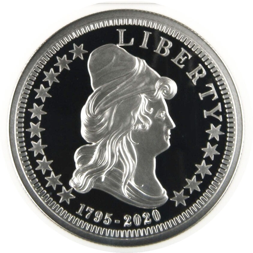 1795-2020 2 oz Silver Capped Bust Design Smithsonian Private Issue NGC ...