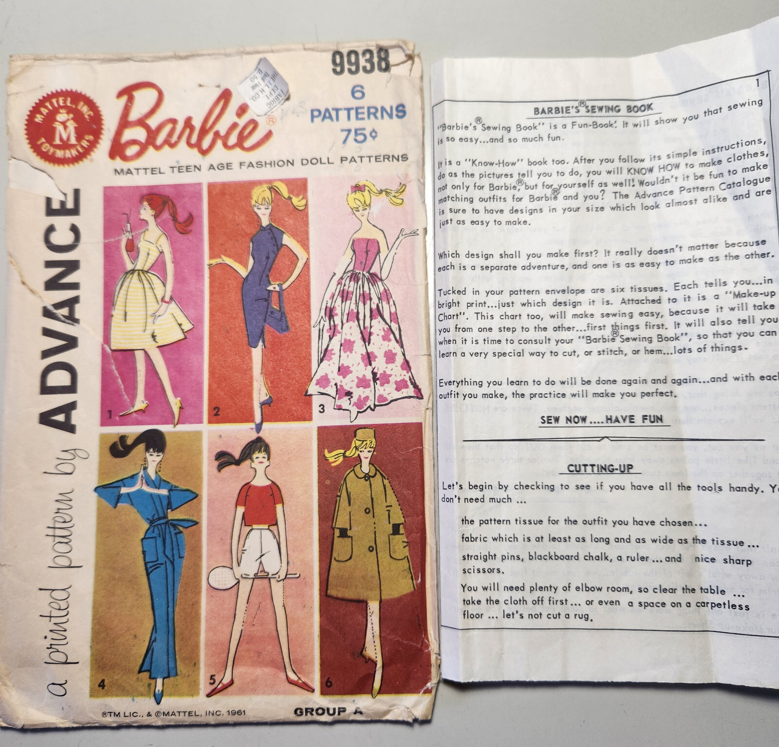 Barbie doll vintage pattern 11.5 dolls 6987, 2123, 9938, 6208 McCalls ...